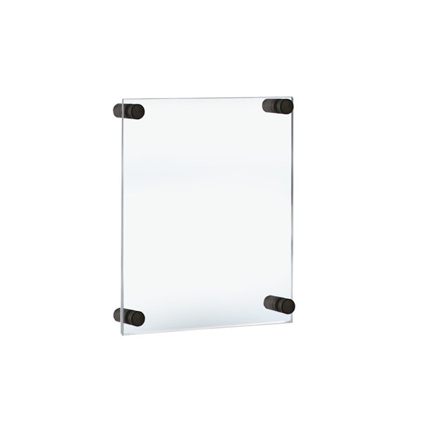 Azar Displays Floating Acrylic Wall Frame with Black Stand Off Caps: 8.5" x 11" Graphic Size ...